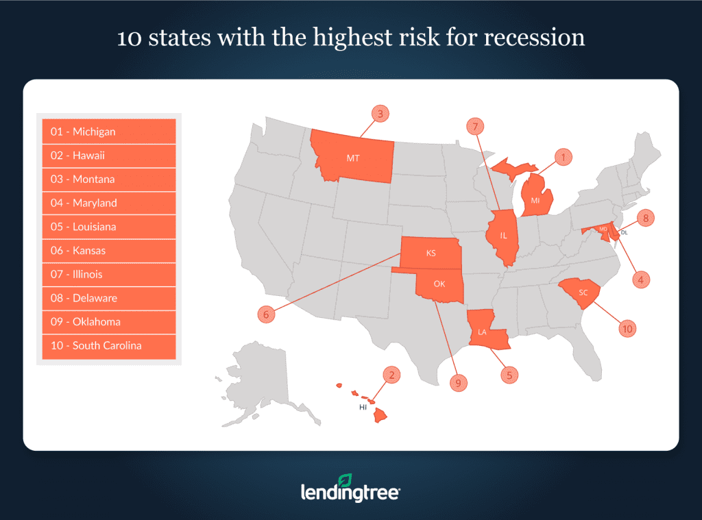 Which States Are at Highest Risk for Recession? | LendingTree